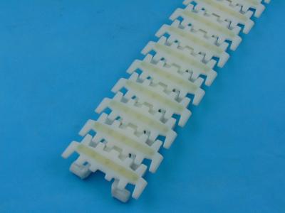 China LF137B Flexible conveyor chains with rubber inserts materials POM white color for sale
