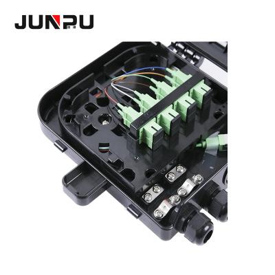 China FTTH fiber optic Distribution Box 8 port black ABS material IP65 for sale