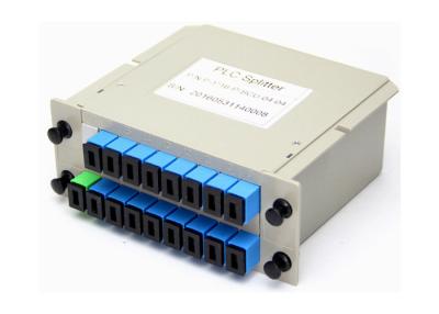 China SC APC Plc Fiber Optic Splitter 1X16 Cassette Single Mode for sale