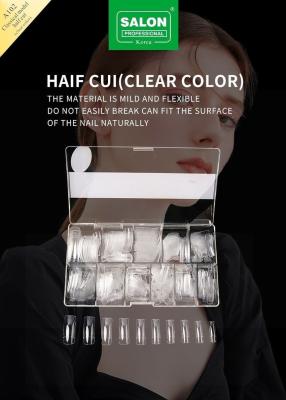 China OEM Clear Transparent Half Cut French Tip ABS False Nail Tips for Extension 18cm*10cm*3cm for sale