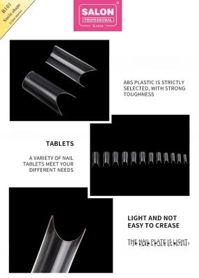 China Wholesale Soft Gel Nail Tips Clear Matte Full Cover Fake Nails Smile Shape for Nail Extension Manicure Tools for sale