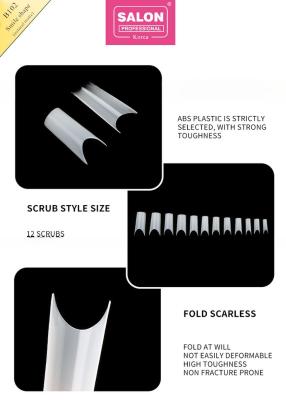China Custom Logo B102 Natural Matte Half Cover Stiletto Nail Tips Medium Stiletto French for sale