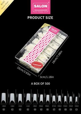 China Factory Wholesale Full Cover Gel Artificial Nail Long Square Press on Nails French Tip Natural Matte False Nail for sale