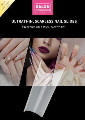 China Natural Matte Color Smile Shape Fake False Nails Full Cover Square Seamless Plain Nail Art Tips for sale