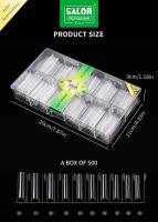 China Extra Long Straight Square ABS Nail Tips Nature Clear False Nails UV Gel Acrylic Nail Art Tips 10 Size for sale