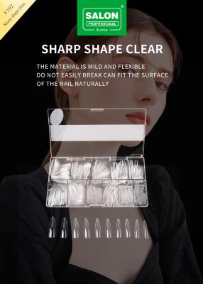 China Stiletto Nail Tips Set Natural Color Full Cover Fake Nails Acrylic Artificial Fingernails for Nail Extensions for sale