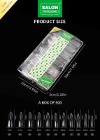 China Stiletto Nail Tips Set Natural Color Full Cover Fake Nails Acrylic Artificial Fingernails for Nail Extensions for sale