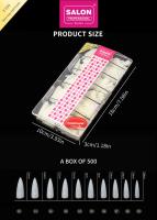 China Long Stiletto Nail Tips Full Cover Fake Nail Tips with Box Natural Matte False Nails for Nail Salons and DIY for sale