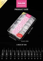China Soft Gel Tips Stiletto Full Cover False Nails Sharp Shape Clear Matte Artificial Nails for Nail Art Design for sale