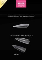 China Soft Gel Tips Stiletto Full Cover False Nails Sharp Shape Clear Matte Artificial Nails for Nail Art Design for sale