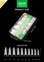 China Soft Gel Half Cover Sharp Shape Nail Tips 500 PCS Natural Acrylic Fake Nail Kit for Nail Extensions for sale