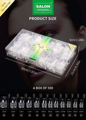 China Soft Gel Clear Acrylic Nail Tips Short Square Shaped Half Cover False Nail Tips for Nail Art DIY for sale