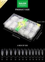 China 500PCS Full Cover False Nails Tips 12 Sizes French Style Acrylic Artificial Manicure with Box for Nail Tips Art Salons for sale