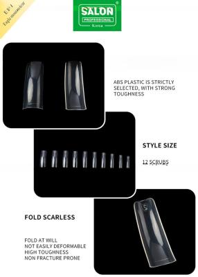 China Wholesale Acrylic Fake Nail Tips Medium Pre-Shaped Seamless Gel Bright Clear Look for DIY Home Nail Salon 12 Sizes for sale