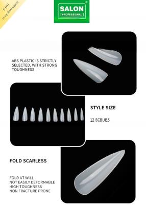 China 500PCS Soft Gel Nail Tips Natural Acrylic Nails Sharp Shaped False Nail Tips for Nail Art DIY 12 Sizes for sale