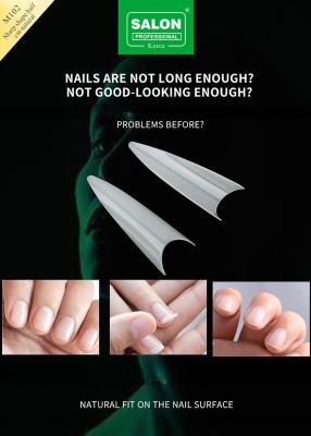 China Wholesale False Nails Long Sharp Shape Half Cover Natural French Acrylic Fake Nails Salon Use for sale