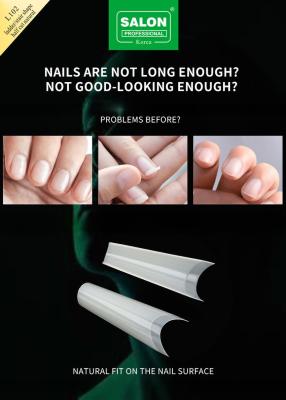 China 500PCS/Box Press on Nails Ladder/Stair Shape Half Cover Nail Tips Natural Artificial Fingernails Luxury Design for Women for sale