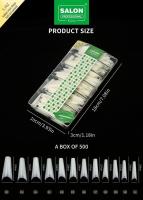 China 500PCS/Box Press on Nails Ladder/Stair Shape Half Cover Nail Tips Natural Artificial Fingernails Luxury Design for Women for sale