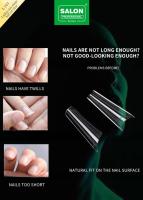China False Artificial Fingernails ABS Clear Ladder Shape Fake Nails Handmade Soft Gels Press on Nails Wholesale Price for sale