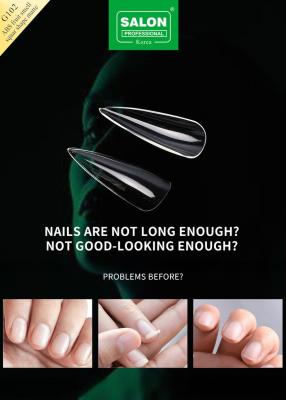 China Soft Gel Nail Tips 500PCS ABS Sharp Shape Fake Nails Full Clear Acrylic False Nail Tips 12 Sizes for Home DIY for sale