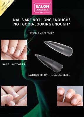 China 500PCS Clear Matte Color Acrylic False Nail Tips Set Ultra-Thin Sharp Shape Nail Art Extensions Full Cover Nails for Salon Use for sale