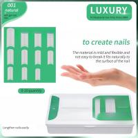 China Wholesale French Artificial Nails Half Cover Natural Square Shape Fake Nails Press on Nails for sale