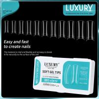 China Wholesale French Artificial Nails Half Cover Natural Square Shape Fake Nails Press on Nails for sale