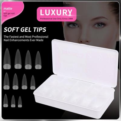 China Long Stiletto Fake Nail Tips 500PCS Full Cover Soft Gel Nails 11 Sizes False Nails for sale