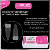 China Long Stiletto Fake Nail Tips 500PCS Full Cover Soft Gel Nails 11 Sizes False Nails for sale