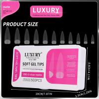 China Natural Matte Sharp Shape Nail Tips Full Cover Acrylic Soft Gel Fake Nails for Salon & Home Nail Art Manicure for sale