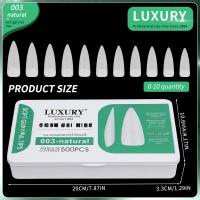 China 500PCS Gel Almond Shaped False Nail 11 Sizes Full Cover Pre-Shape Acrylic Fake Nails for DIY Nail Salon for sale