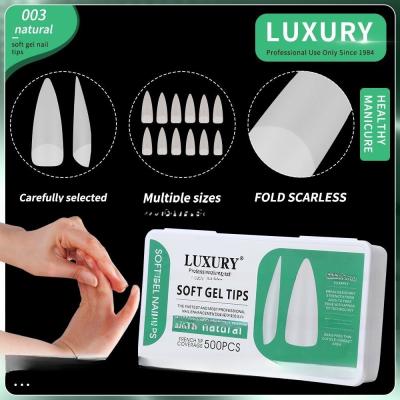 China Soft Gel Nail Tips 500PCS/Box Natural Acrylic Nails Press on Nails for Nail Art Design Manicure Tools for sale