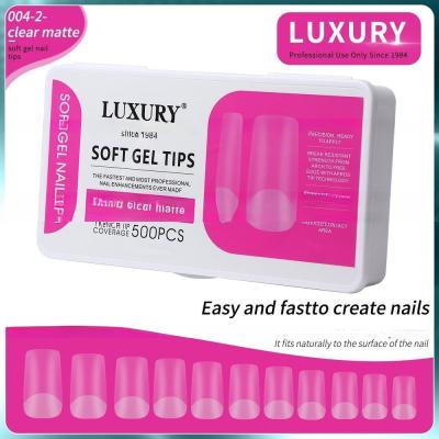 China 11 Sizes Clear Matte Square Full Cover False Nail Tips Pre-Shaped & Ultra Thin No Trace Gel Acrylic Fake Nails for sale