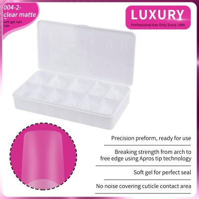 China 500PCS Fake Nail Tips Clear Matte Square Shape Full Cover Pre-Shaped 11 Sizes Gel Fake Nails for Extensions DIY Nail Salon for sale