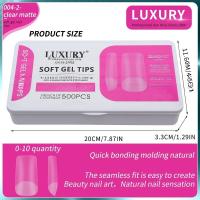China 500PCS Fake Nail Tips Clear Matte Square Shape Full Cover Pre-Shaped 11 Sizes Gel Fake Nails for Extensions DIY Nail Salon for sale
