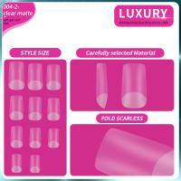 China Luxury Press on Nails 500PCS Short Square Shape Natural Matte French False Nails Set for Nail Art for sale