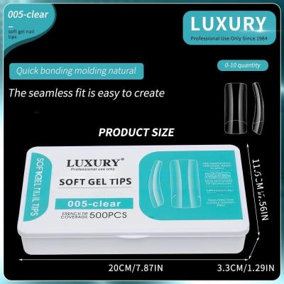 China 500PCS/Box Ultra-Thin False Nail Tips Gel Square Shaped Full Cover Press on Nails Acrylic Fake Nails for sale