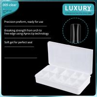China 500PCS Full Cover Fake Nails11 Sizes Clear French Square Shaped Nails Acrylic False Nails for Nail Tips Art for sale