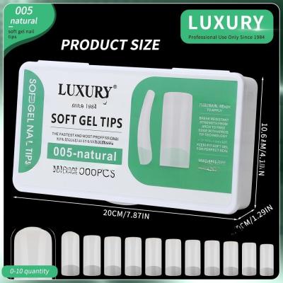 China Luxury 11 Sizes Ultra-Thin Square Shape False Nails Natural No-Engrave Design for DIY Manicure for sale