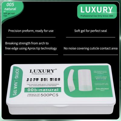 China 500PCS Square Fake Nails Acrylic Natural Color Reusable False Nail Tips for Nail Art DIY for sale