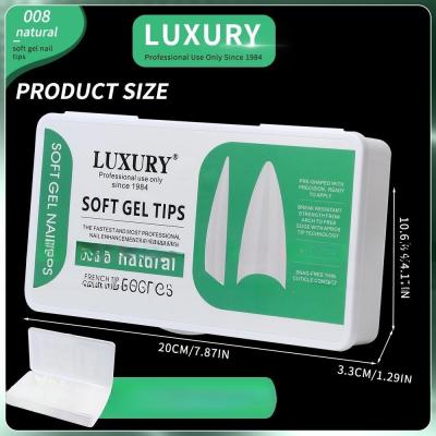 China Long Teardrop Nail Tips Ultra-Thin Sharp Nails Half Cover Extended Thin Seamless Water Drop False Nails for sale
