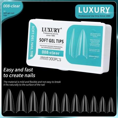 China 500PCS Clear Acrylic False Nails Half Cover Handmade Long Stiletto Nails for DIY Nail Art for sale