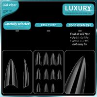 China 500PCS Clear Acrylic False Nails Half Cover Handmade Long Stiletto Nails for DIY Nail Art for sale