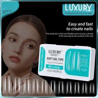 China 500PCS Square French Nail Tips Clear Fake Nails Acrylic Half Cover False Nails DIY Press on Nail for Nail Extension with Box for sale