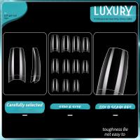 China 500PCS Square French Nail Tips Clear Fake Nails Acrylic Half Cover False Nails DIY Press on Nail for Nail Extension with Box for sale