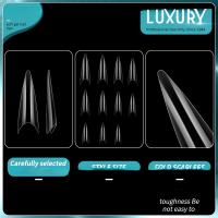 China Long Stiletto Ballerina French False Nail Tips Fake Half Cover For Women Girls for sale