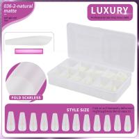 China Natural Full Cover False Salon Nail Tips 500pcs For Women Girls Home Diy for sale