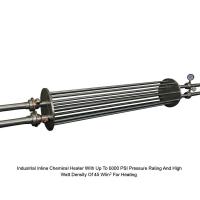 China Industrial Inline Chemical Heater With 5000 PSI Pressure Rating High Watt Density 45 W/in² And Up To 1000°F Temperature Range for sale