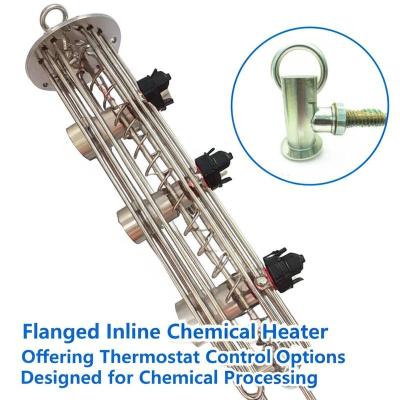China Flanged Inline Chemical Heater Offering Thermostat Control Options Designed for Chemical Processing Providing and Temperature Control for sale
