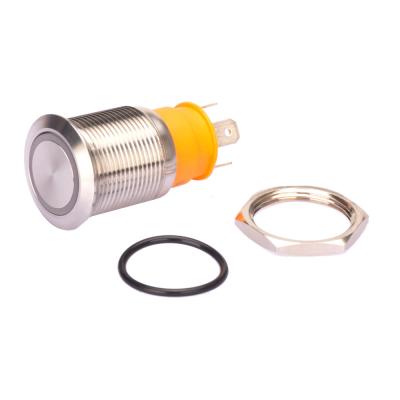 China Ip67 Waterproof Push Button Switch Led Illuminated 36V Steel 19mm Normal Open for sale